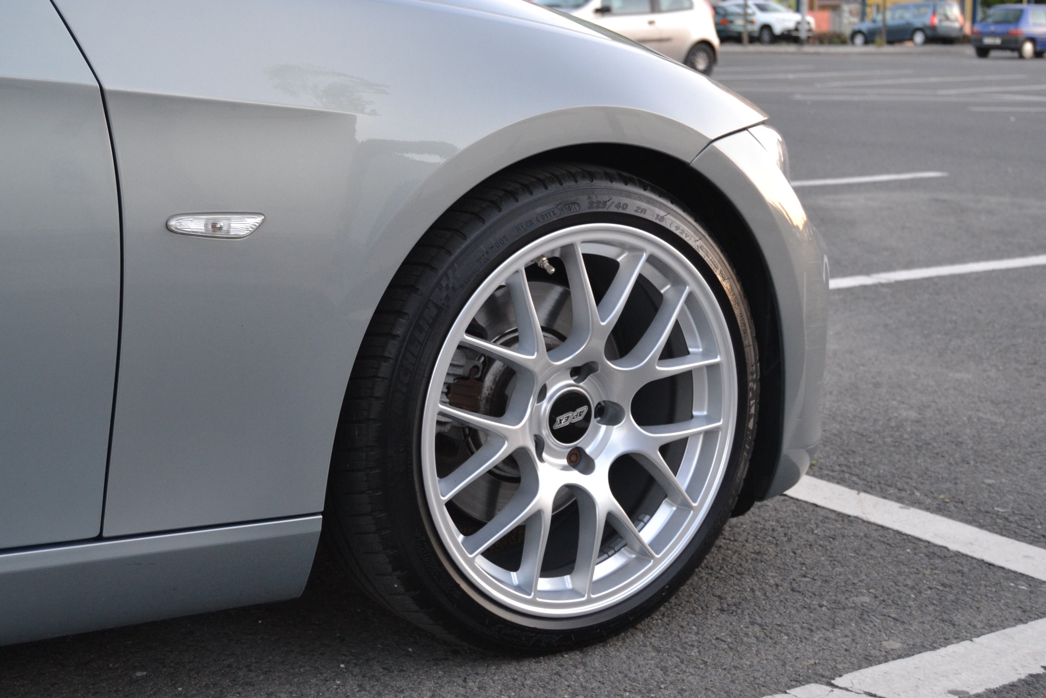 BMW E92 Coupe 3 Series with 18" EC-7 Wheels in Race Silver