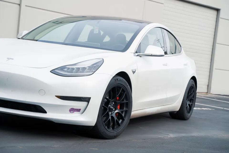 Tesla Model 3 with 18" EC-7 Wheels in Satin Black