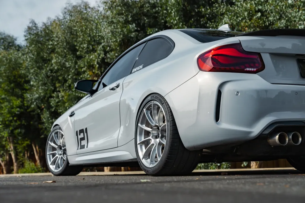BMW F87 M2 with 19" SM-10RS Wheels in Brushed Clear