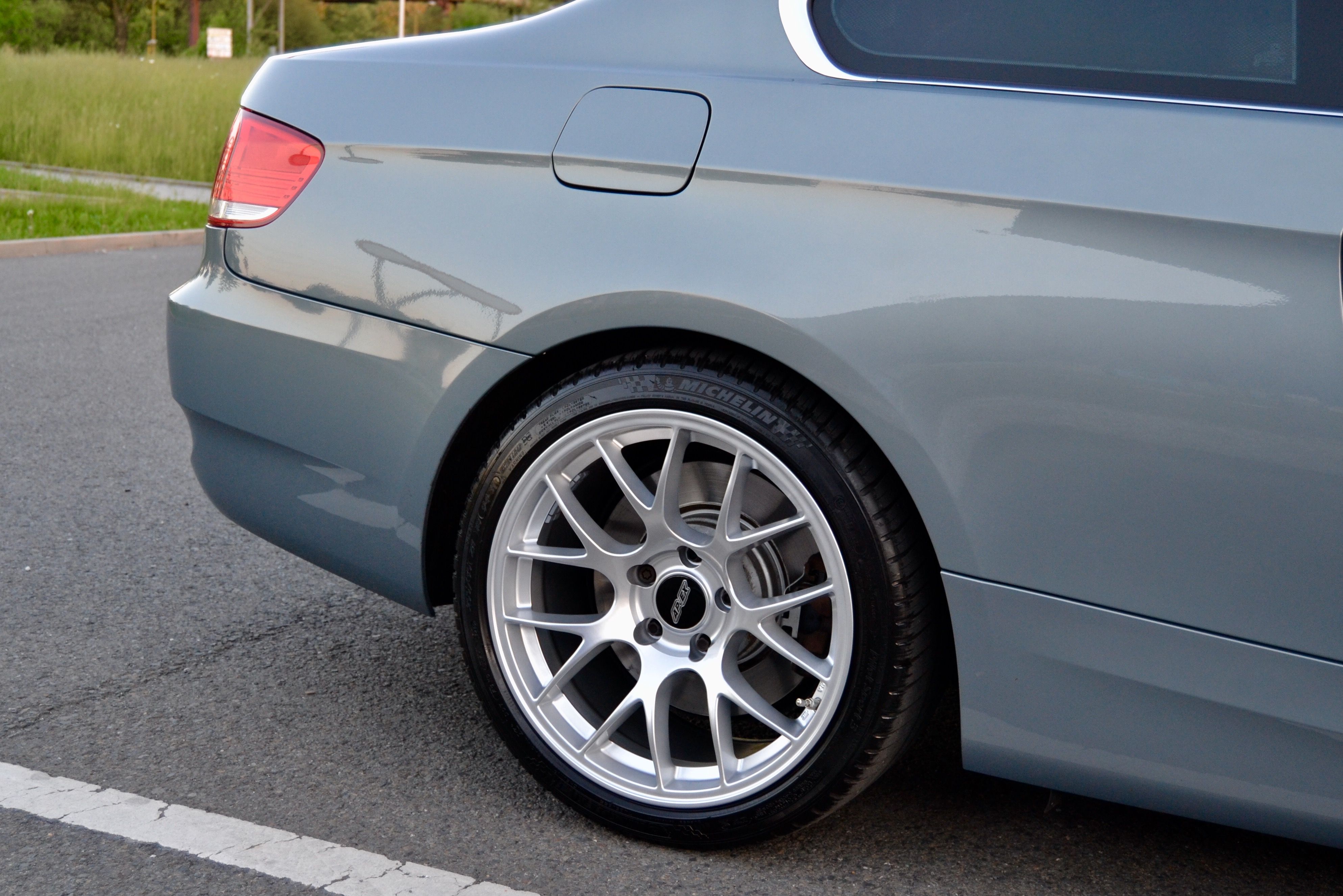 BMW E92 Coupe 3 Series with 18" EC-7 Wheels in Race Silver
