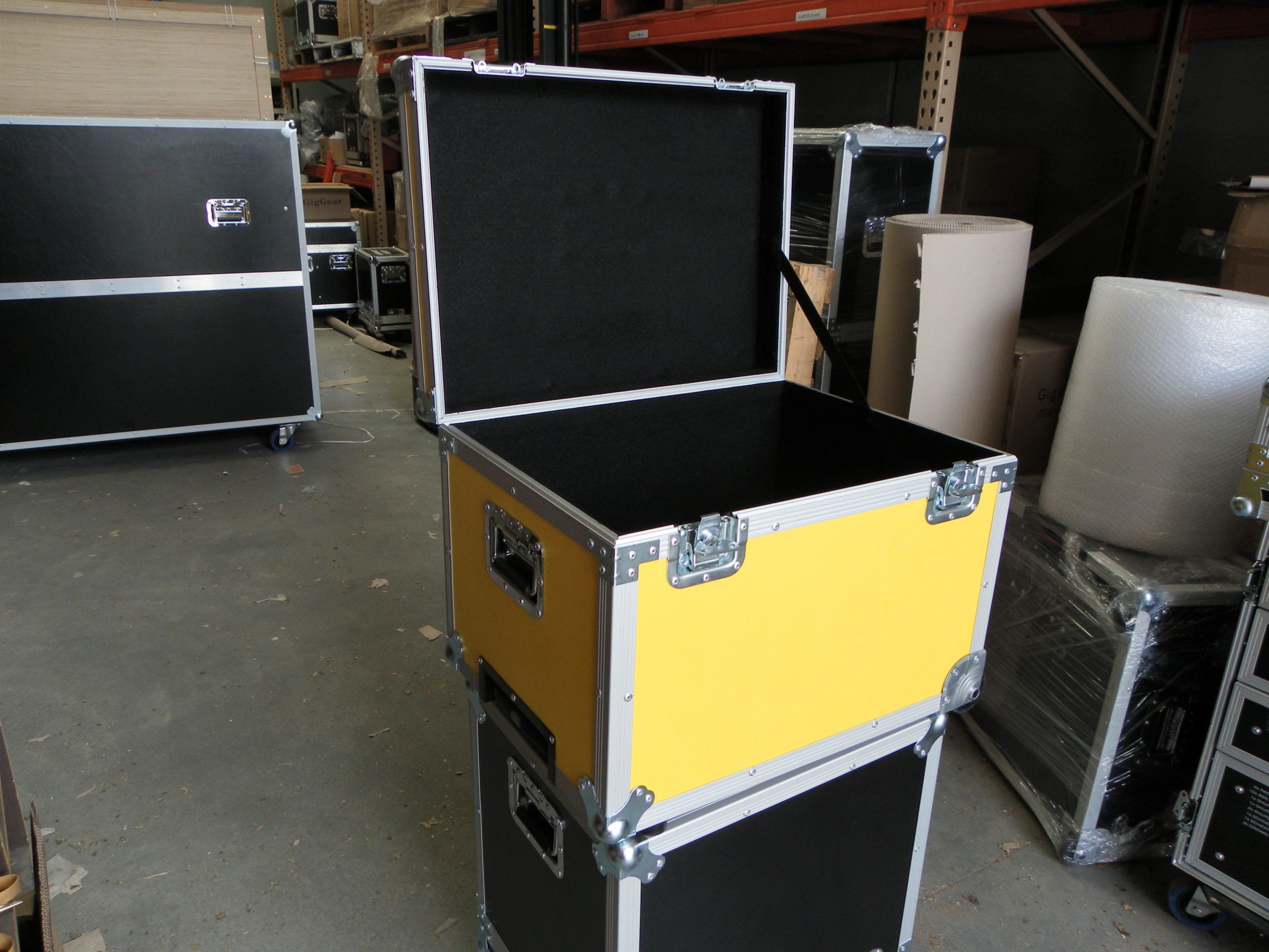 Yellow Custom Road Case Roller Packer With Hinged Lid | Protectapack
