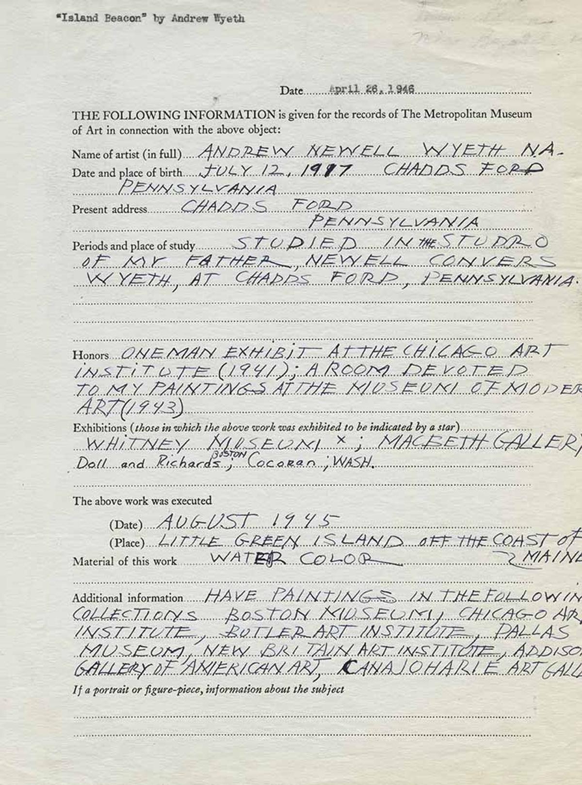 True to Form: 20th-Century Artist Statements from The Met Archives ...