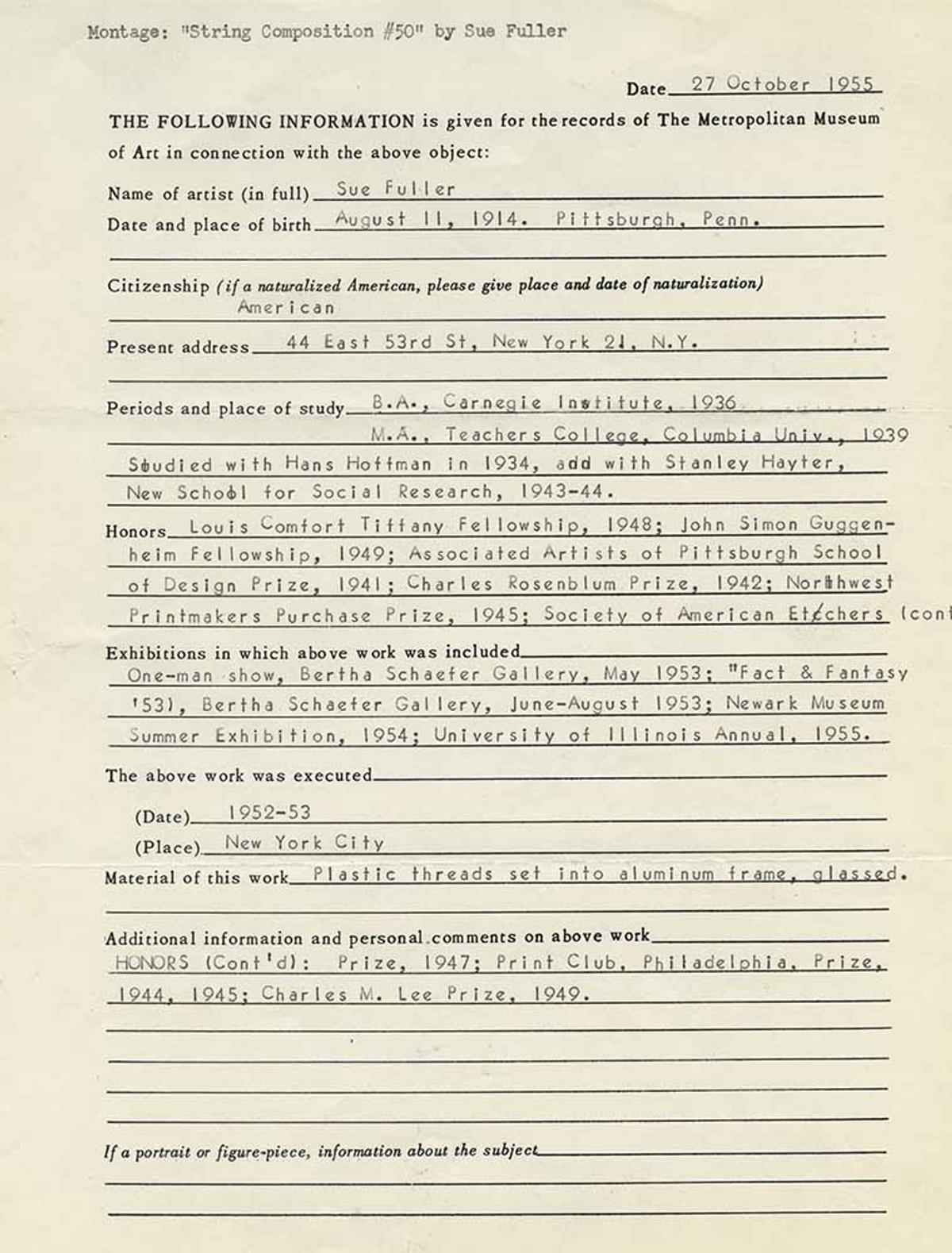 True to Form: 20th-Century Artist Statements from The Met Archives ...