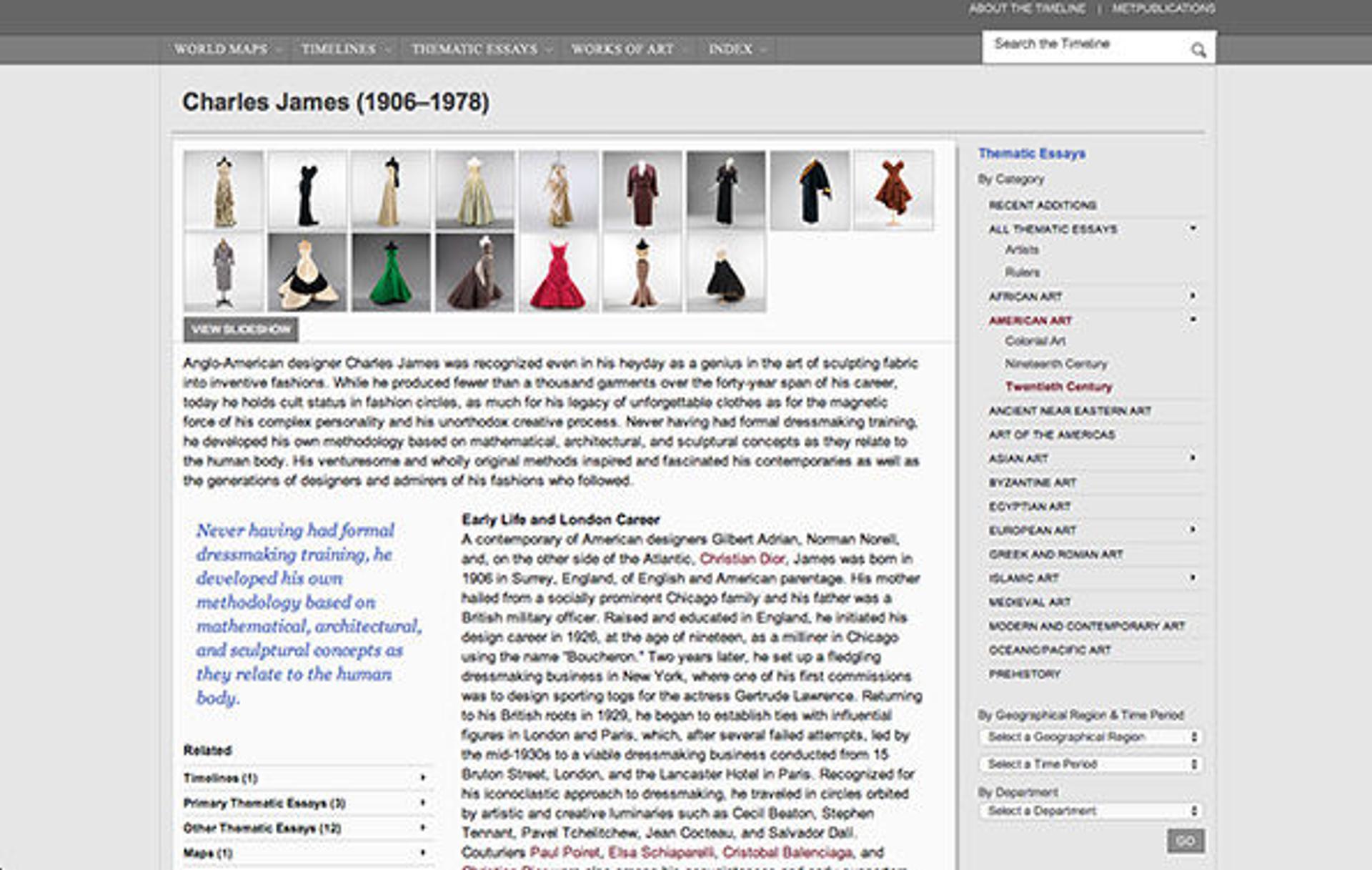 Beyond the Exhibition: Researching Charles James Using Electronic ...
