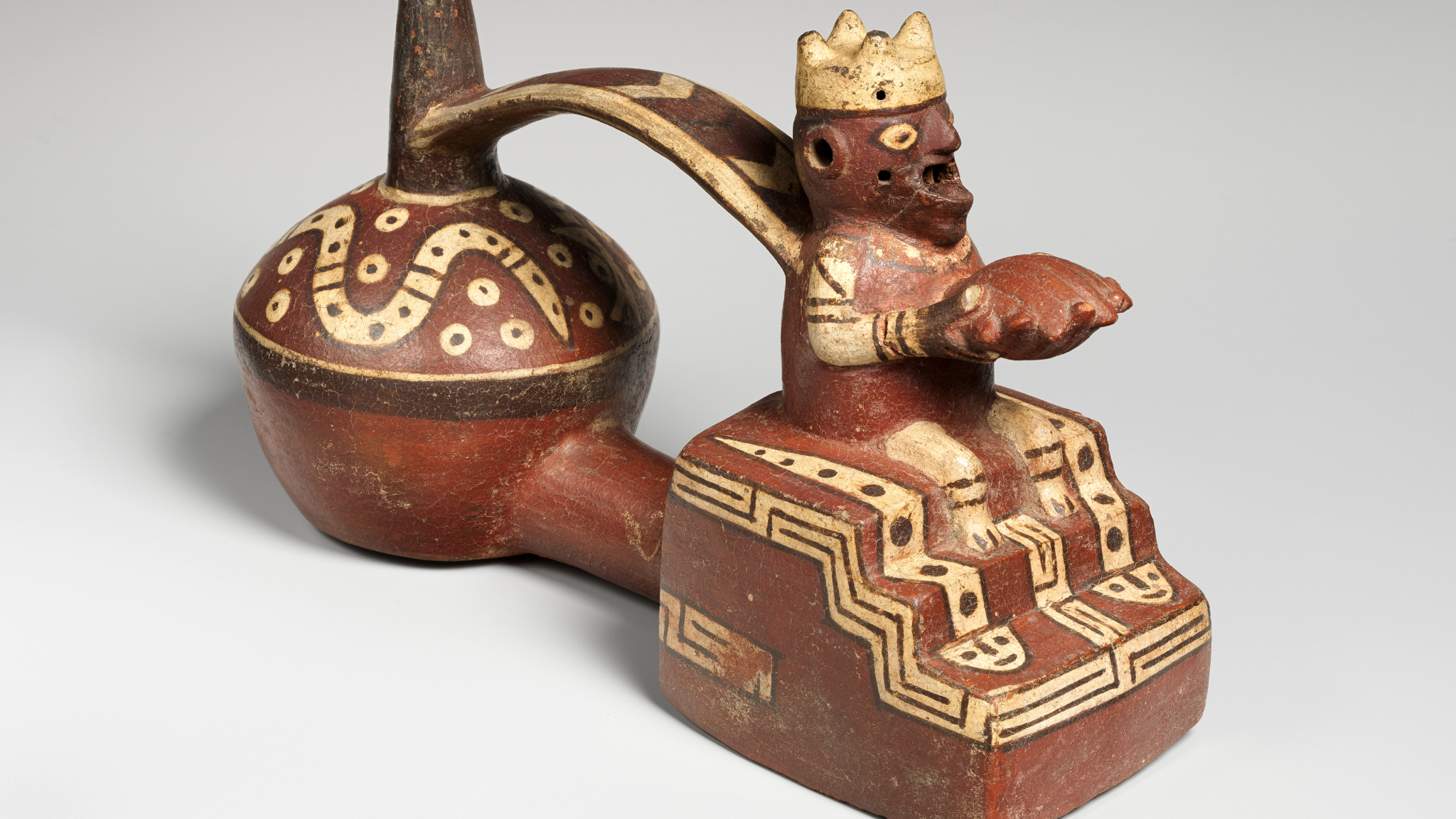 Wari artist(s) - Bottle in the shape of a feline - Wari - The ...