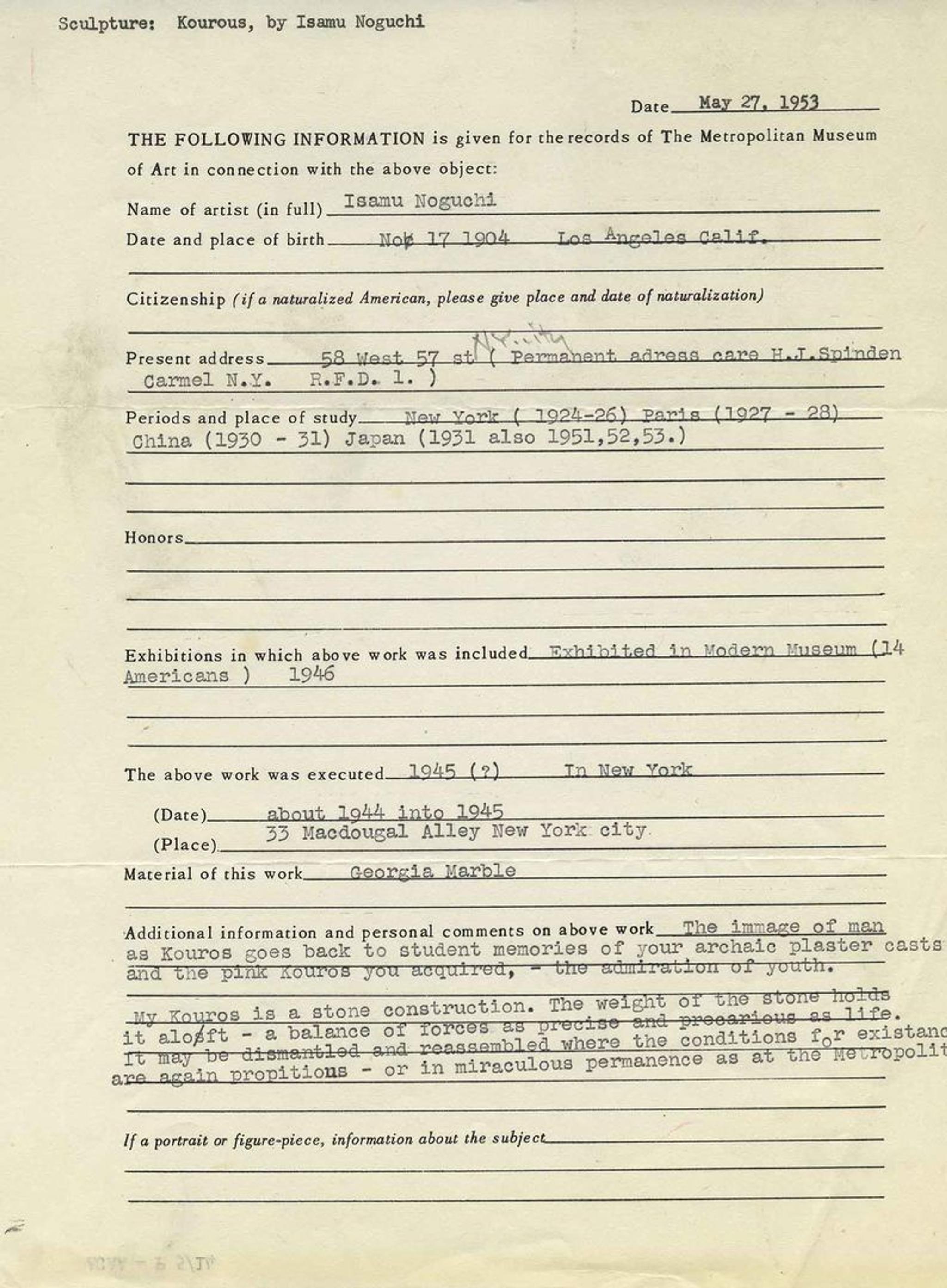 True to Form: 20th-Century Artist Statements from The Met Archives ...