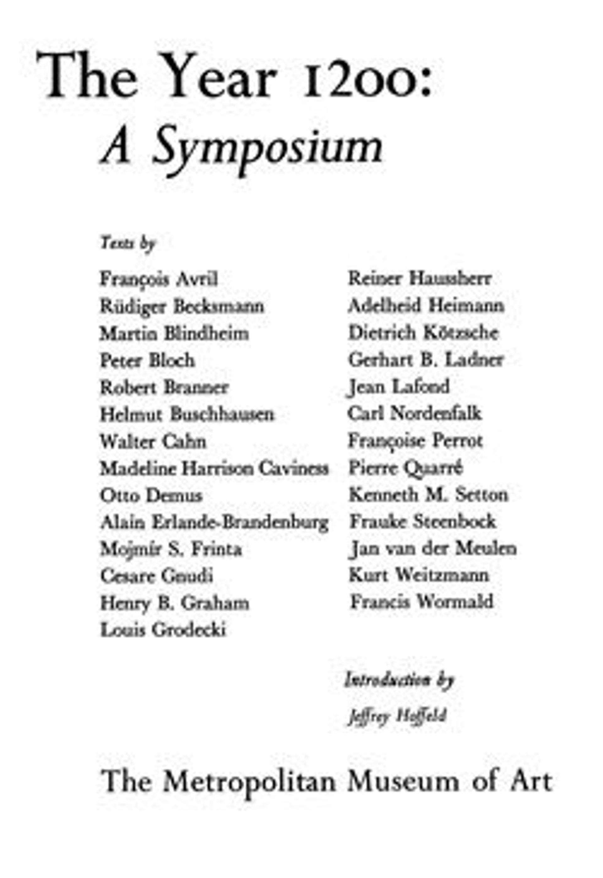 The Year 1200: A Centennial Exhibition at The Metropolitan Museum of ...