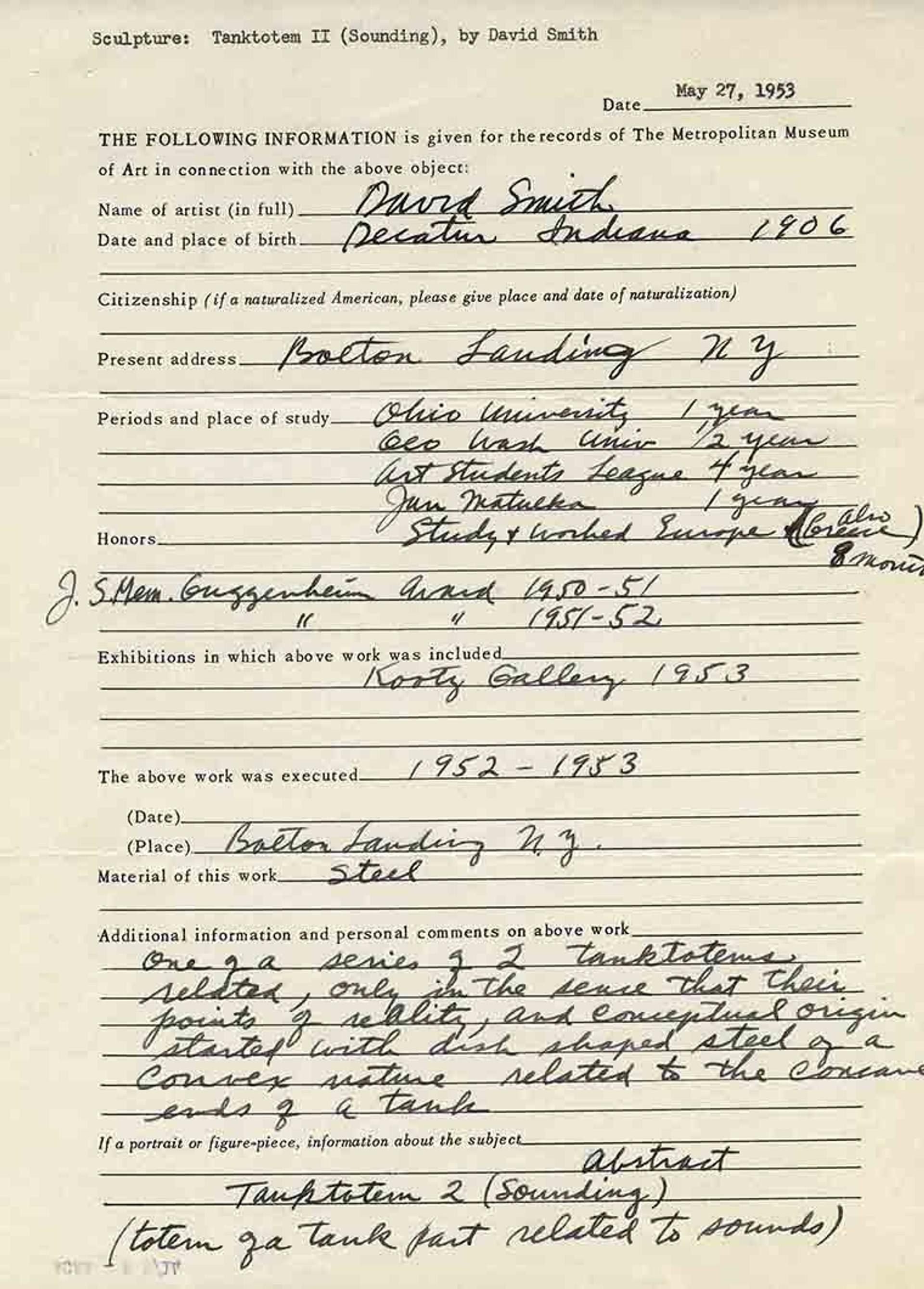 True to Form: 20th-Century Artist Statements from The Met Archives ...