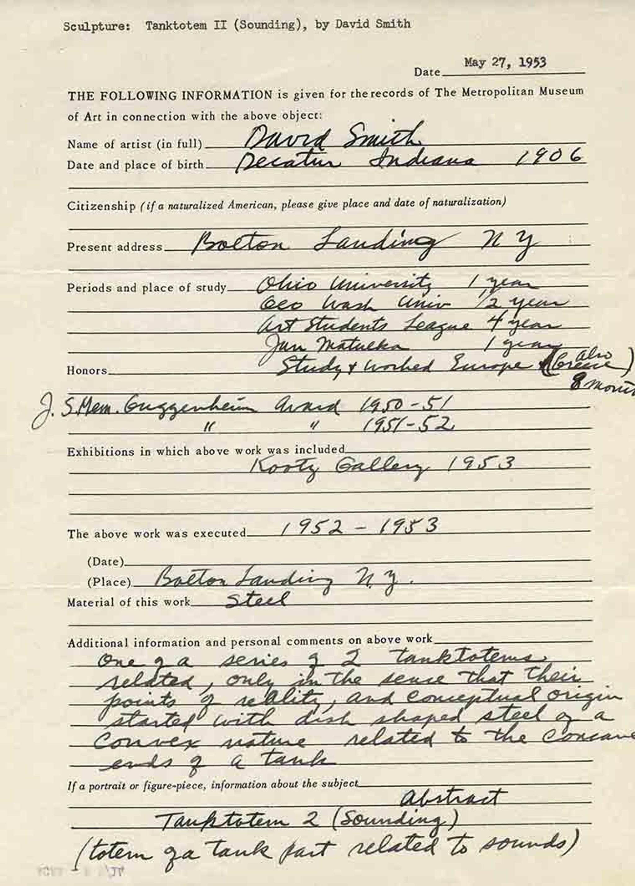 True to Form: 20th-Century Artist Statements from The Met Archives ...