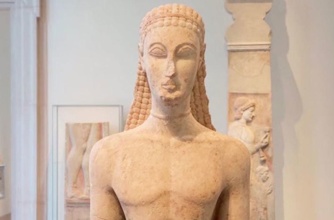Marble statue of a kouros (youth) - Greek, Attic - Archaic - The ...
