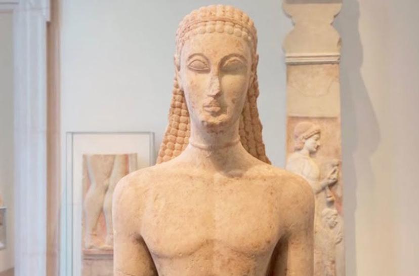 Marble statue of a kouros (youth) - Greek, Attic - Archaic - The ...
