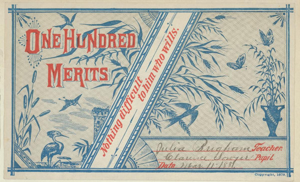 Paper “Likes”: Reward of Merit Cards from the Jefferson R. Burdick ...