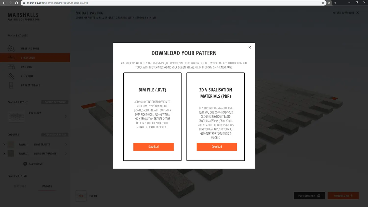 Marshalls Modal Configurator