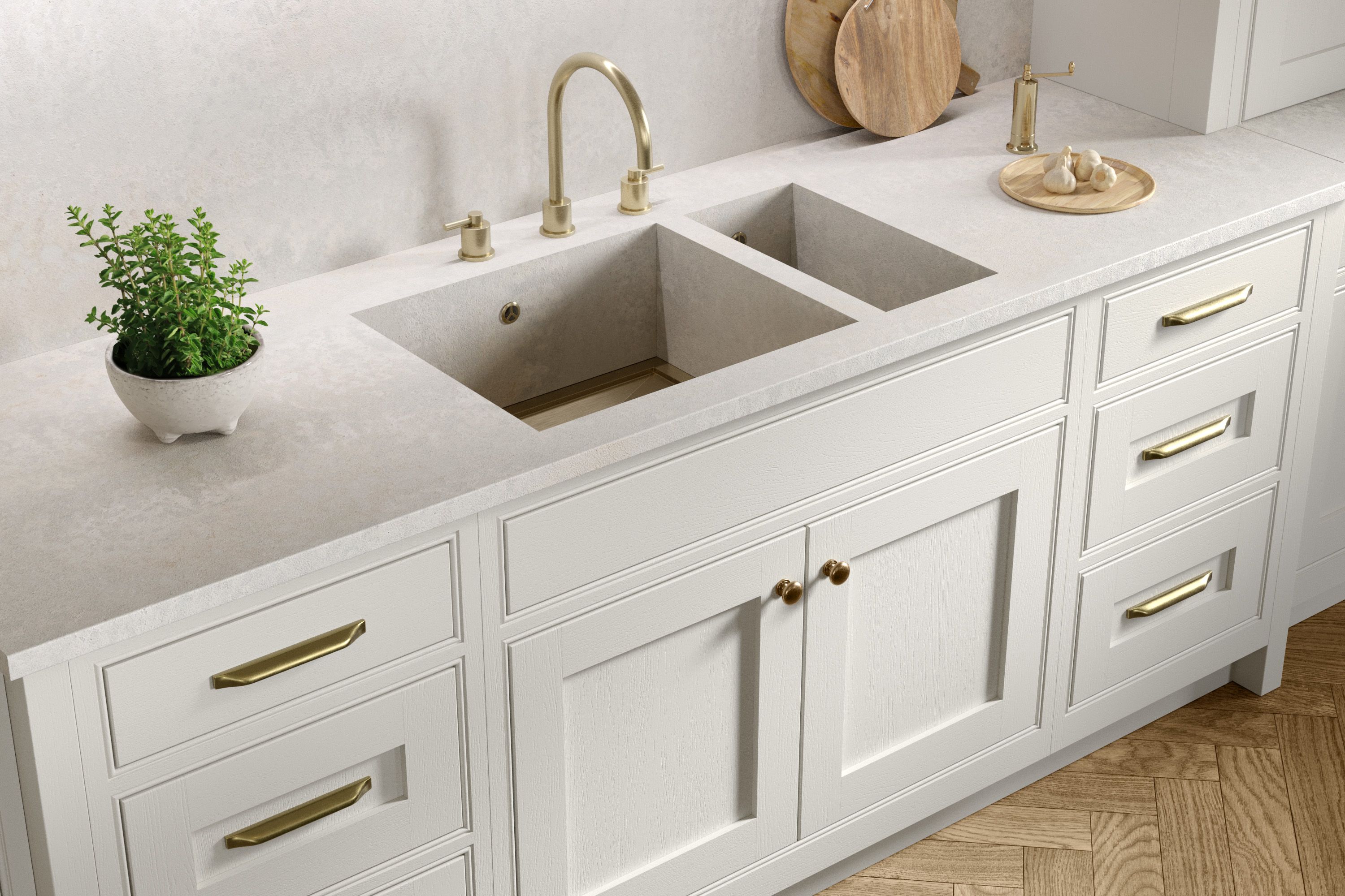 Opus High Gloss Graphite Kitchen CGI