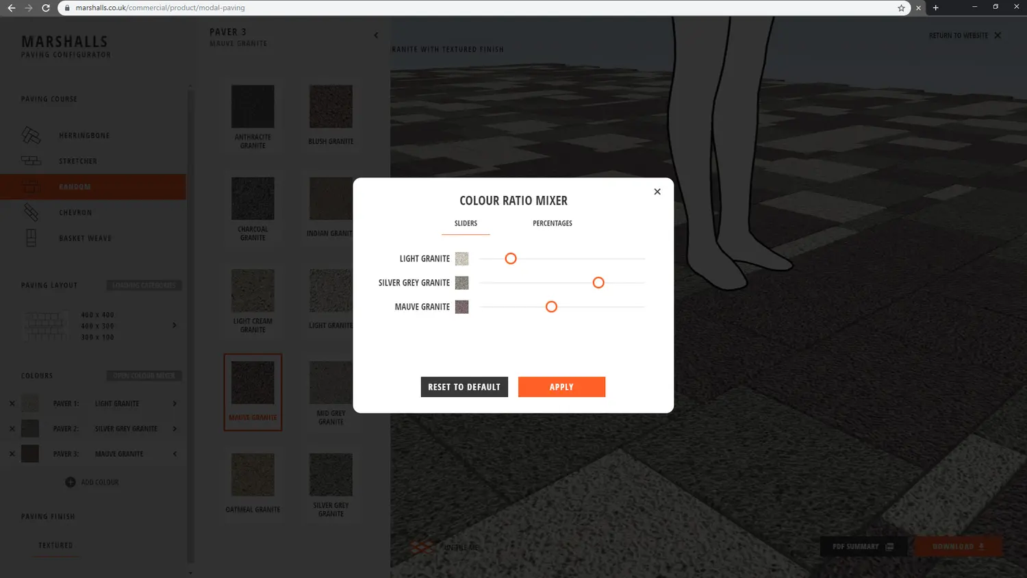 Marshalls Modal Configurator