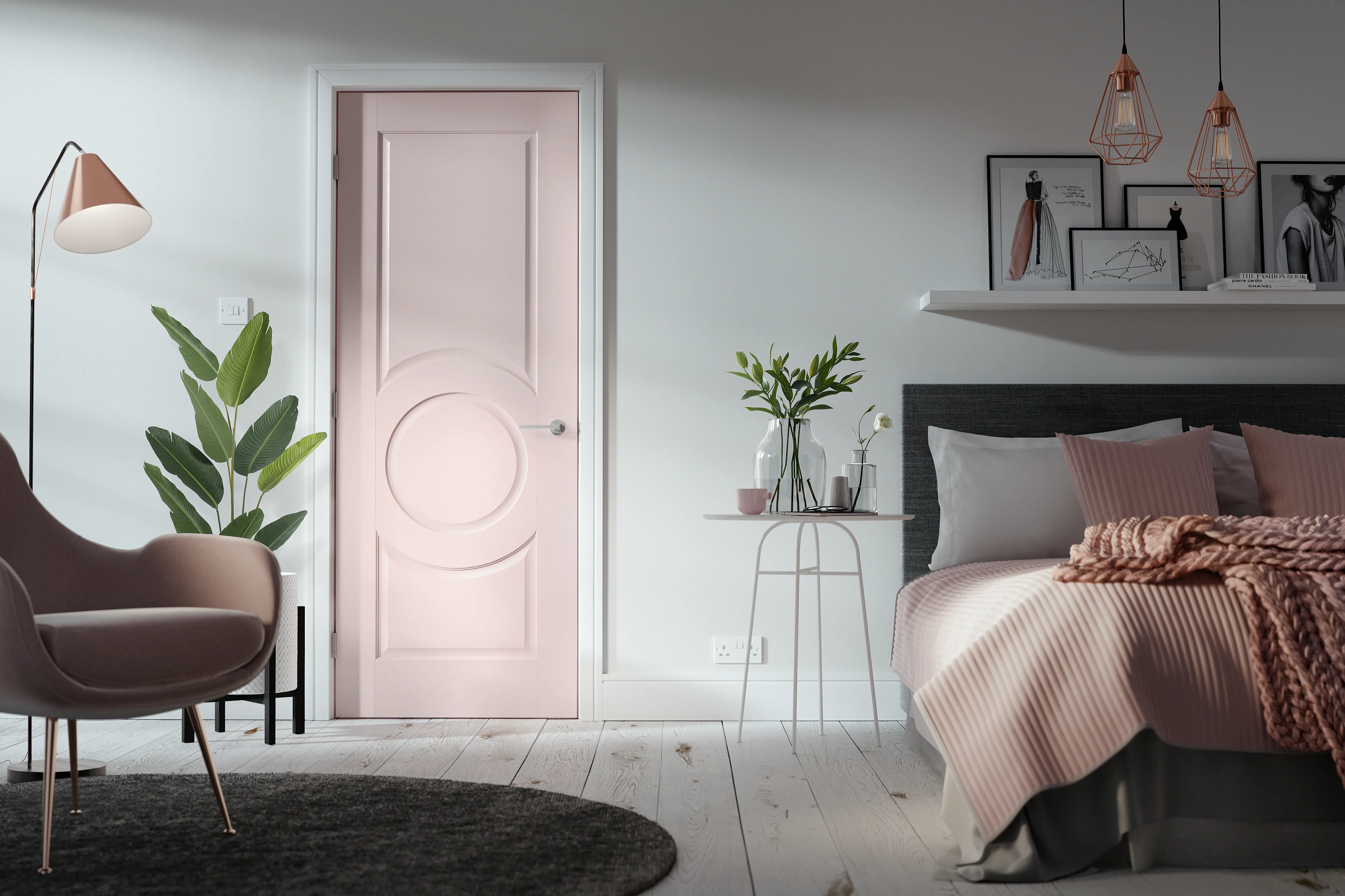 Montpellier blush pink door CGI