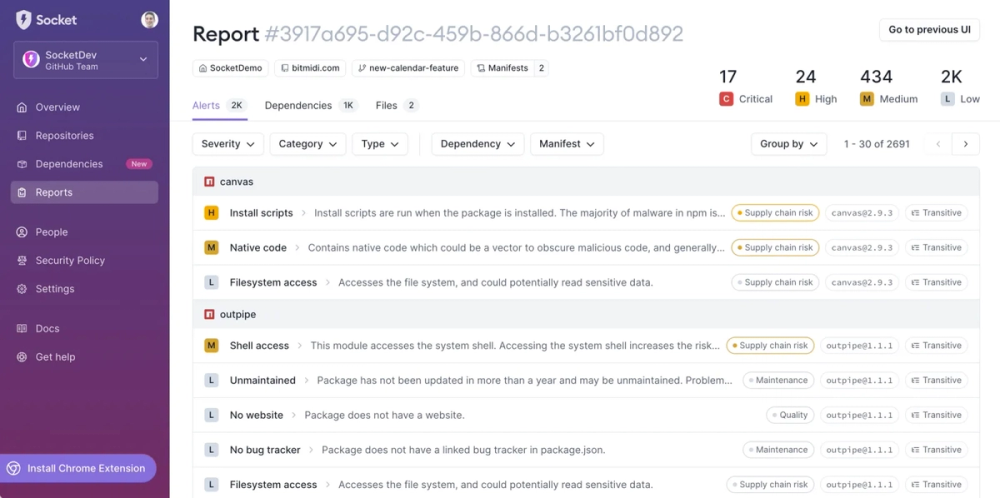Socket Project Reports v0 Deprecation - Socket