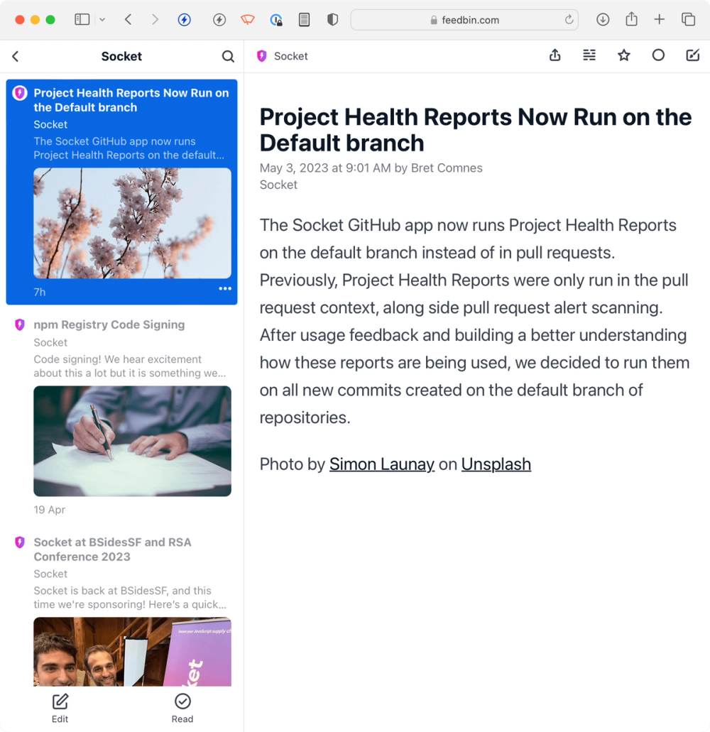 Subscribe to the Socket Blog - Socket