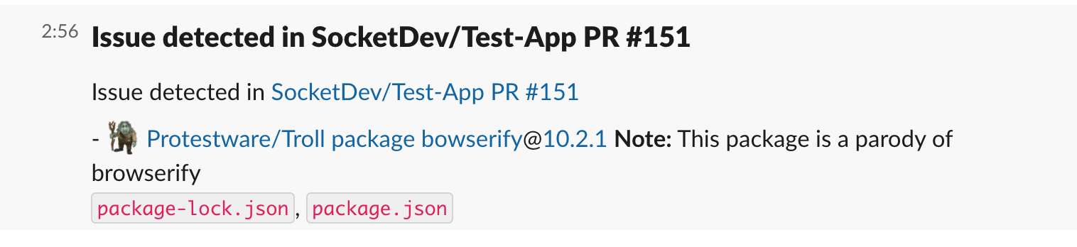 Pull Request Alerts in Slack - Socket Pull Request Alerts in Slack - Socket
