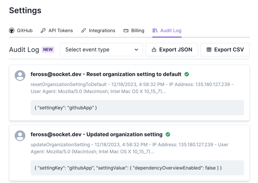 Introducing Audit Logs For Security And Compliance Socket