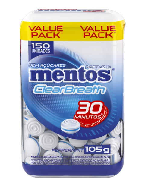 Mentos Clear Breath Peppermint Embalagem Econômica | Mentos Brazil