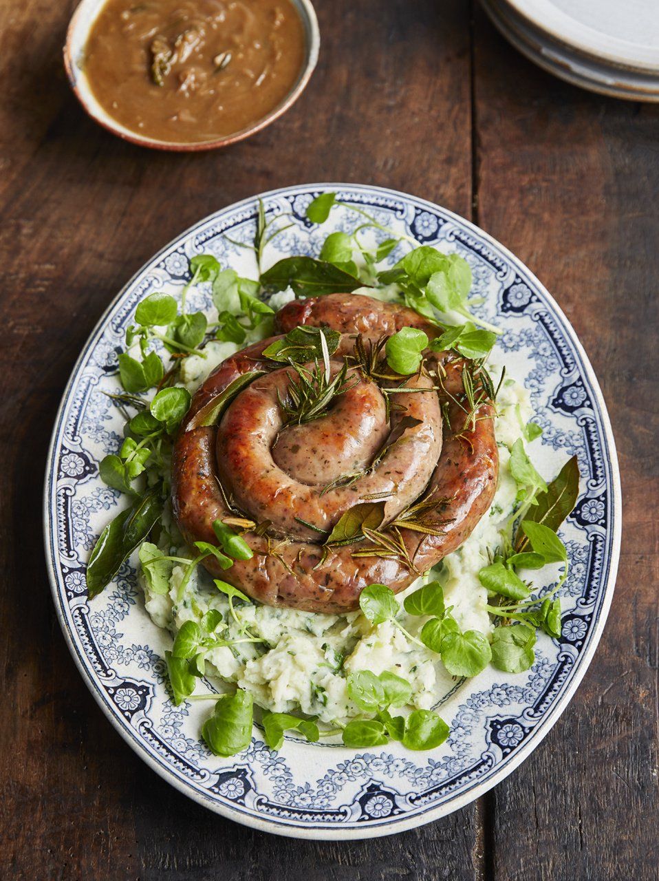 Catherine wheel sausage with watercress champ | Jamie Oliver recipes
