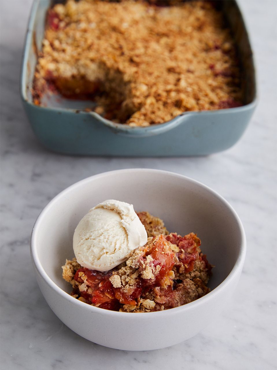 Roasted stone fruit crumble | Jamie Oliver baking recipes