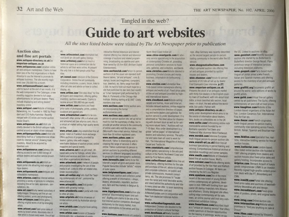 The Art Newspaper turns 25: a story for every year, 2000-09