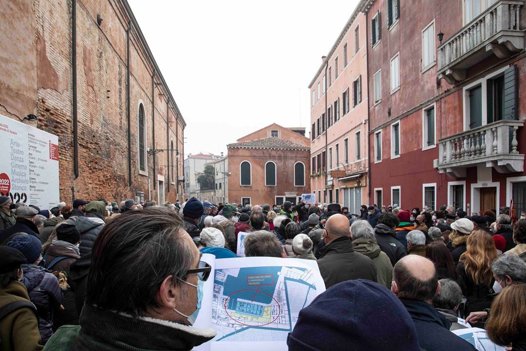 Demonstrators gather in Venice to protest against Biennale’s 'invasion ...