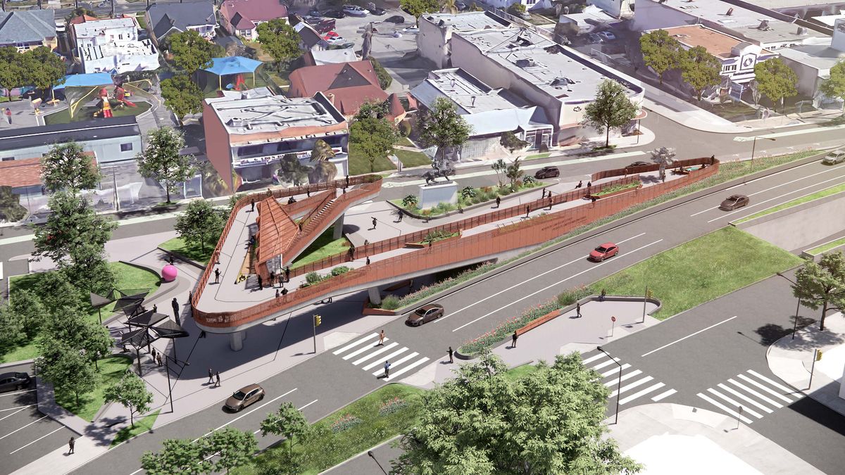 Centrepiece of Destination Crenshaw, a sculpture-filled public space in ...