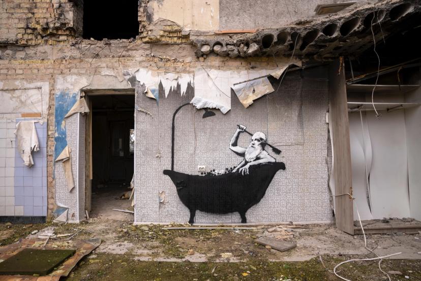 Banksy in Ukraine: seven new works appear in war-torn sites