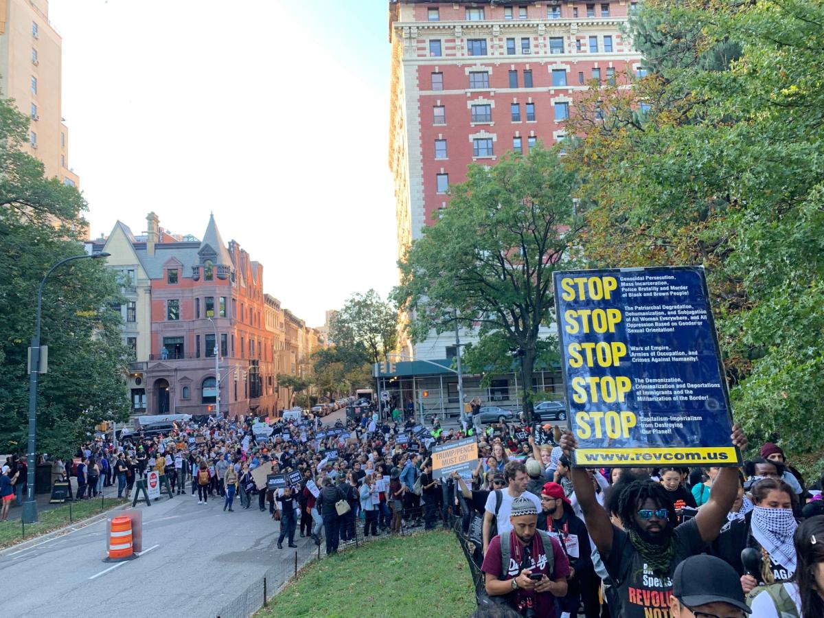 Nearly 500 protesters stage Anti-Columbus Day history tour at New York ...