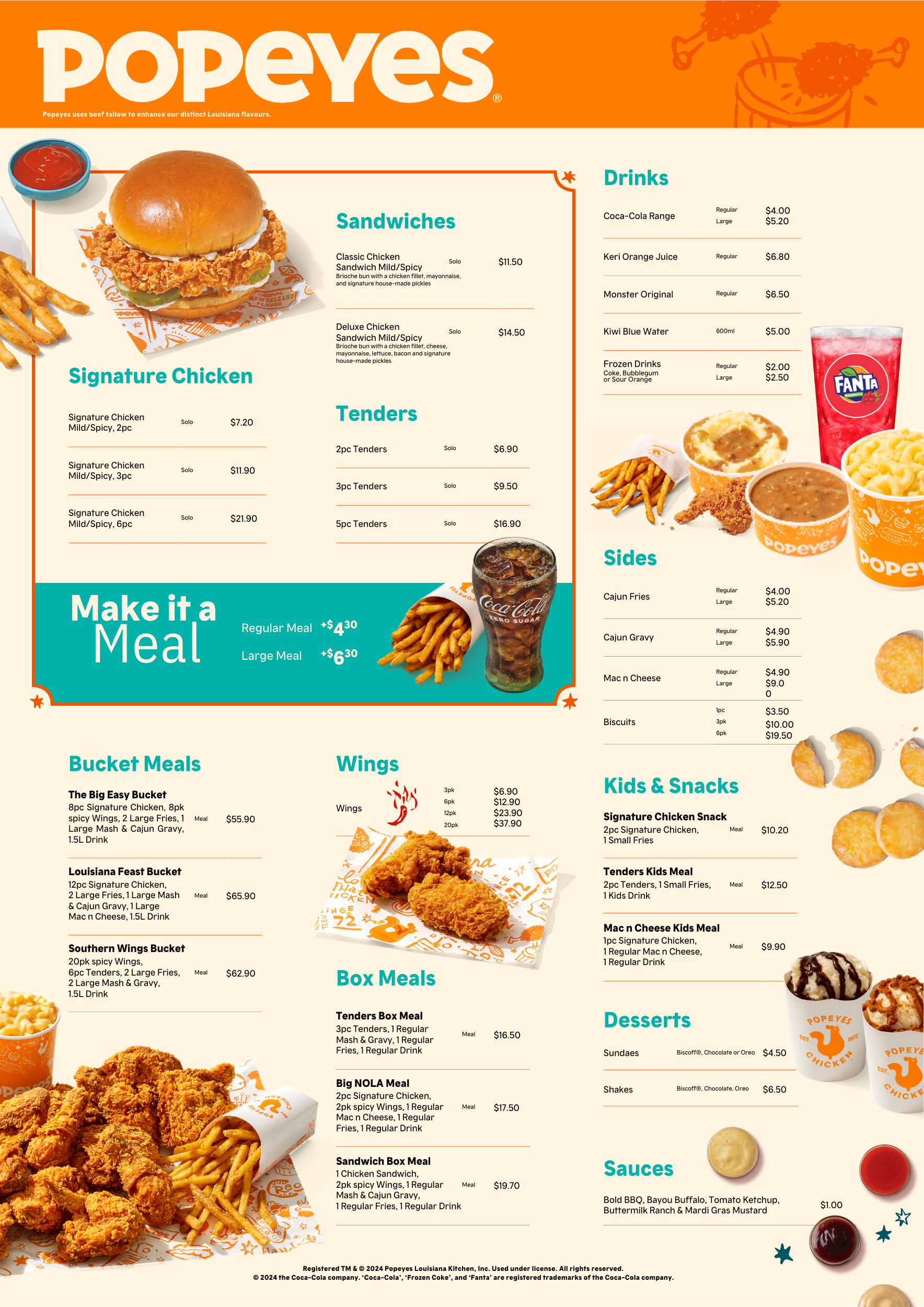 Popeyes menu prices store