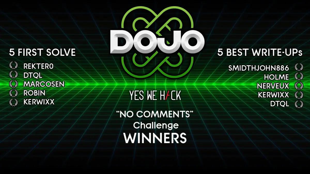 Announcing Dojo Challenge 6 Winners Yeswehack Dojo 
