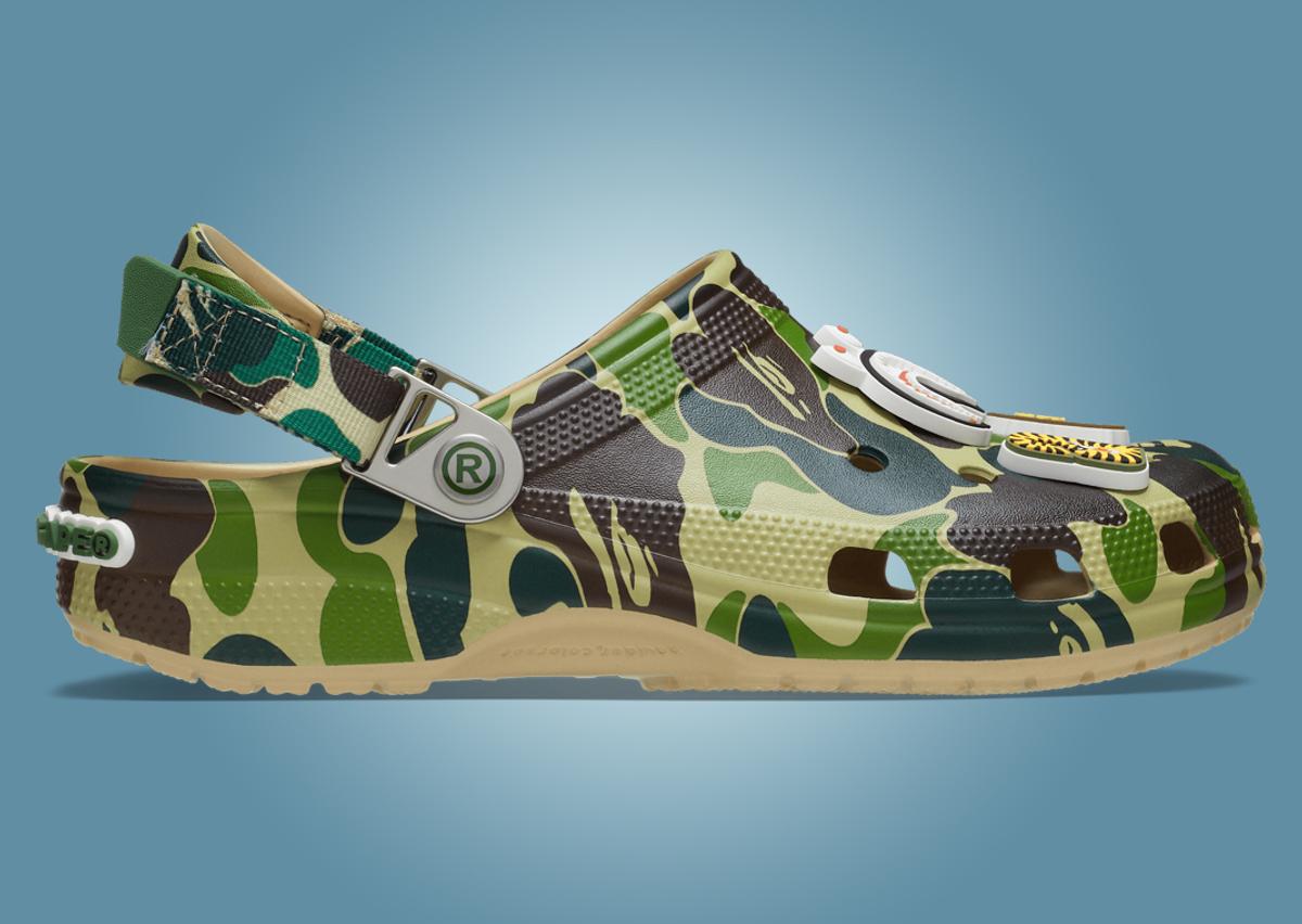 The BAPE x Crocs Classic Clog ABC Camo Pack Releases March 2025