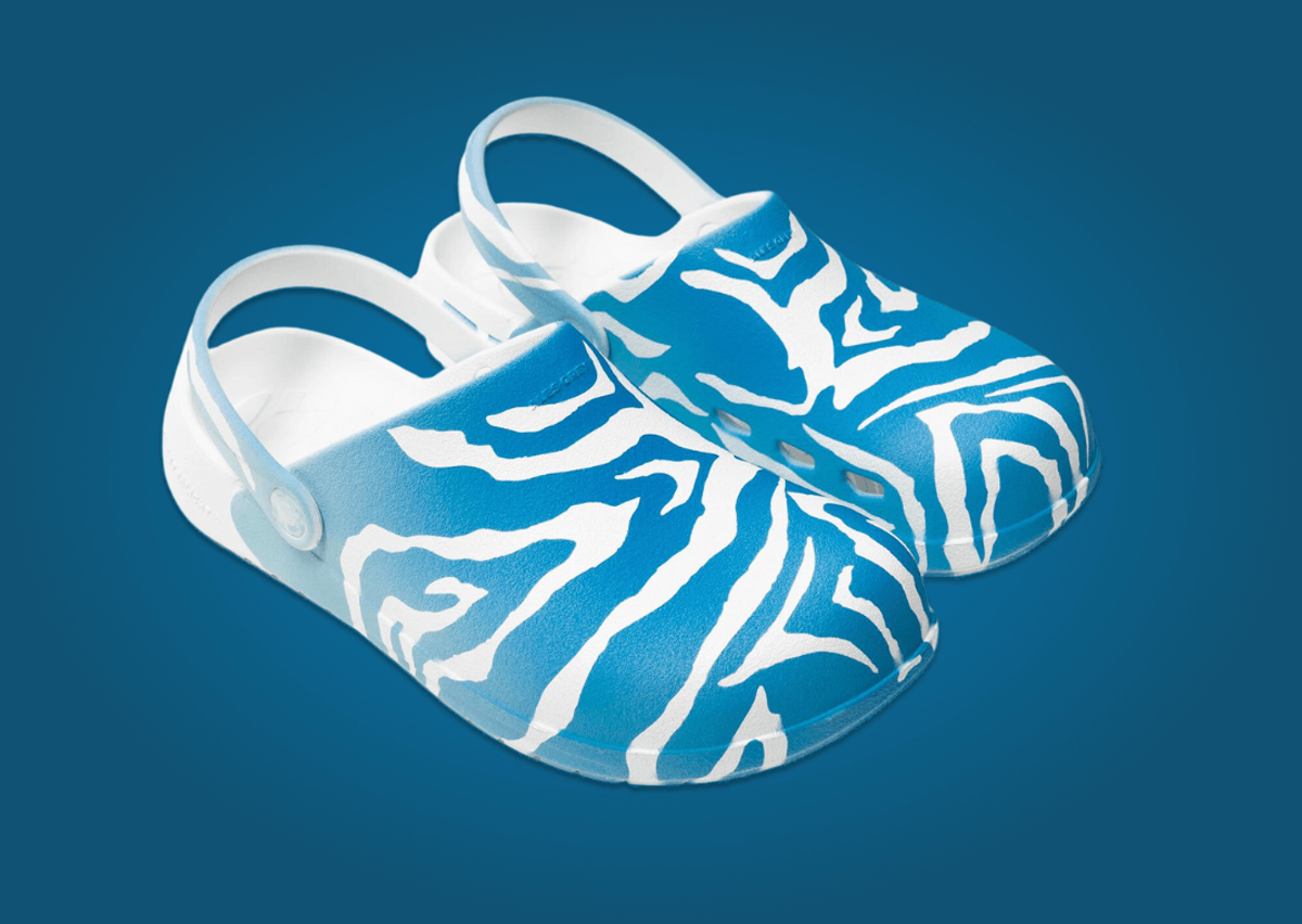 atmos and ALES GREY’s Safari Clog Features a UV-Activated Zebra Print