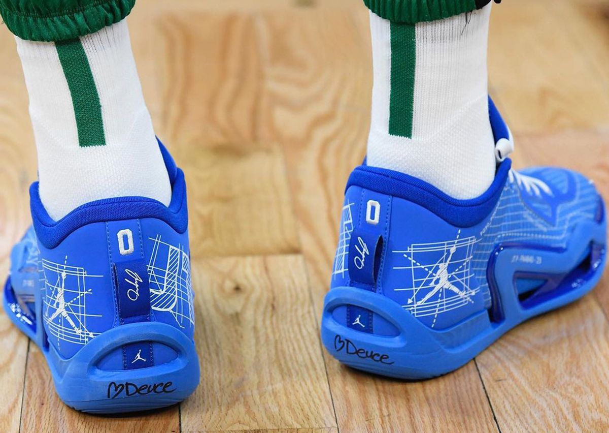 This Jordan Tatum 1 PE Gets A Blueprint Design