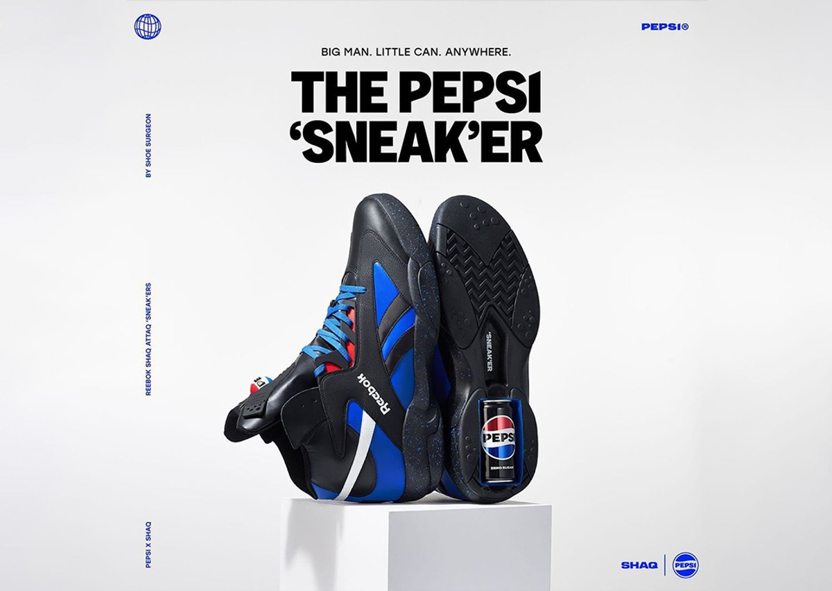 Pepsi and Reebok Create 22 Pepsi-Themed Shaq Attaqs With The Shoe Surgeon