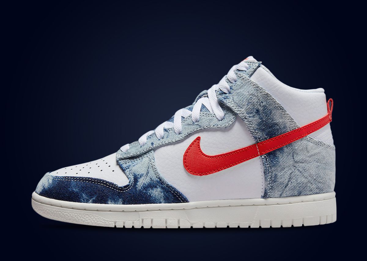 Washed Denim Vibes Come To The Nike Dunk High