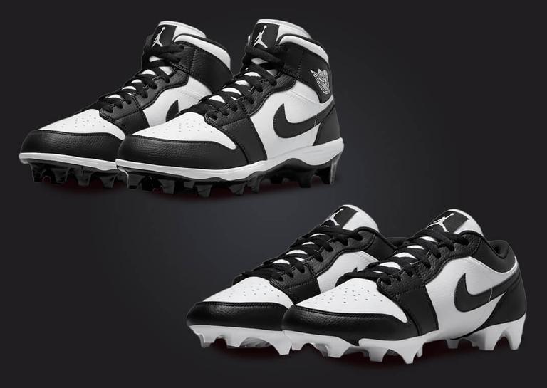 The Air Jordan 1 Mid and Low Cleat Gets the Panda Treatment