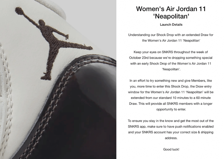 The Women’s Air Jordan 11 Neapolitan Shock Drops This Week