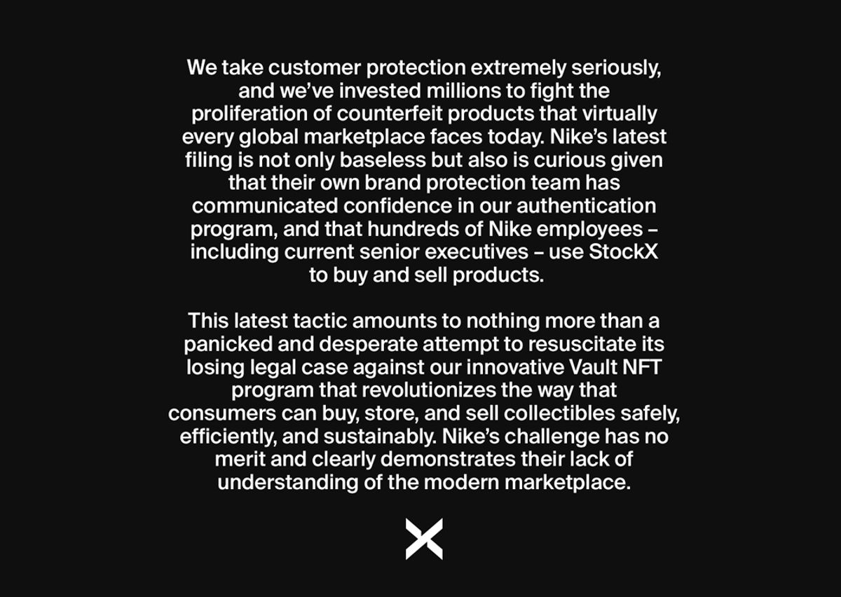 Nike Calls Out StockX’s Authentication Process In Court