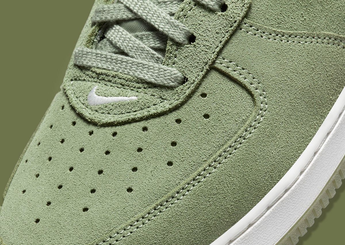 Oil Green Suede Spills Over The Nike Air Force 1 Low