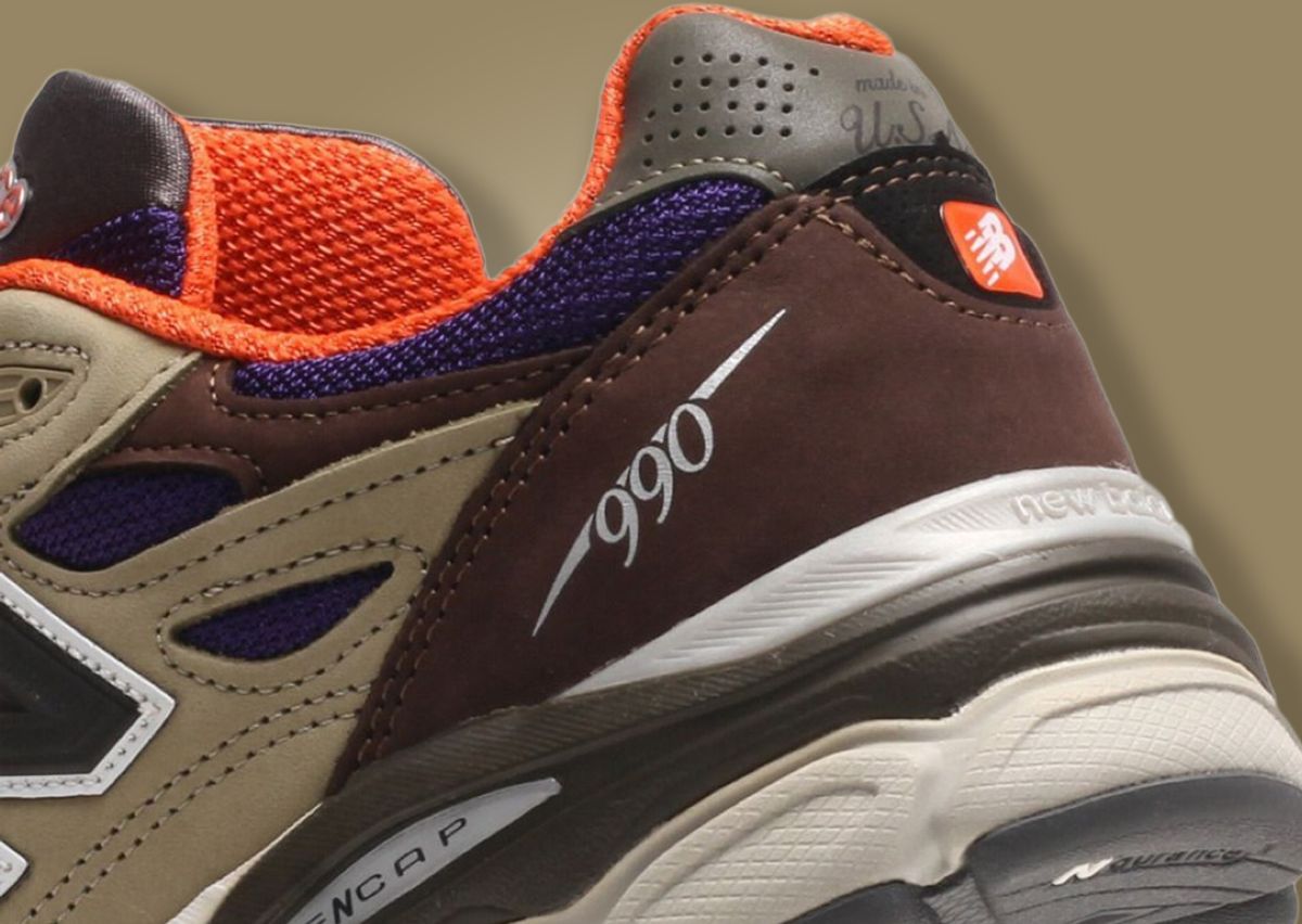The New Balance 990v3 Made In USA By Teddy Santis Khaki Orange Drops ...