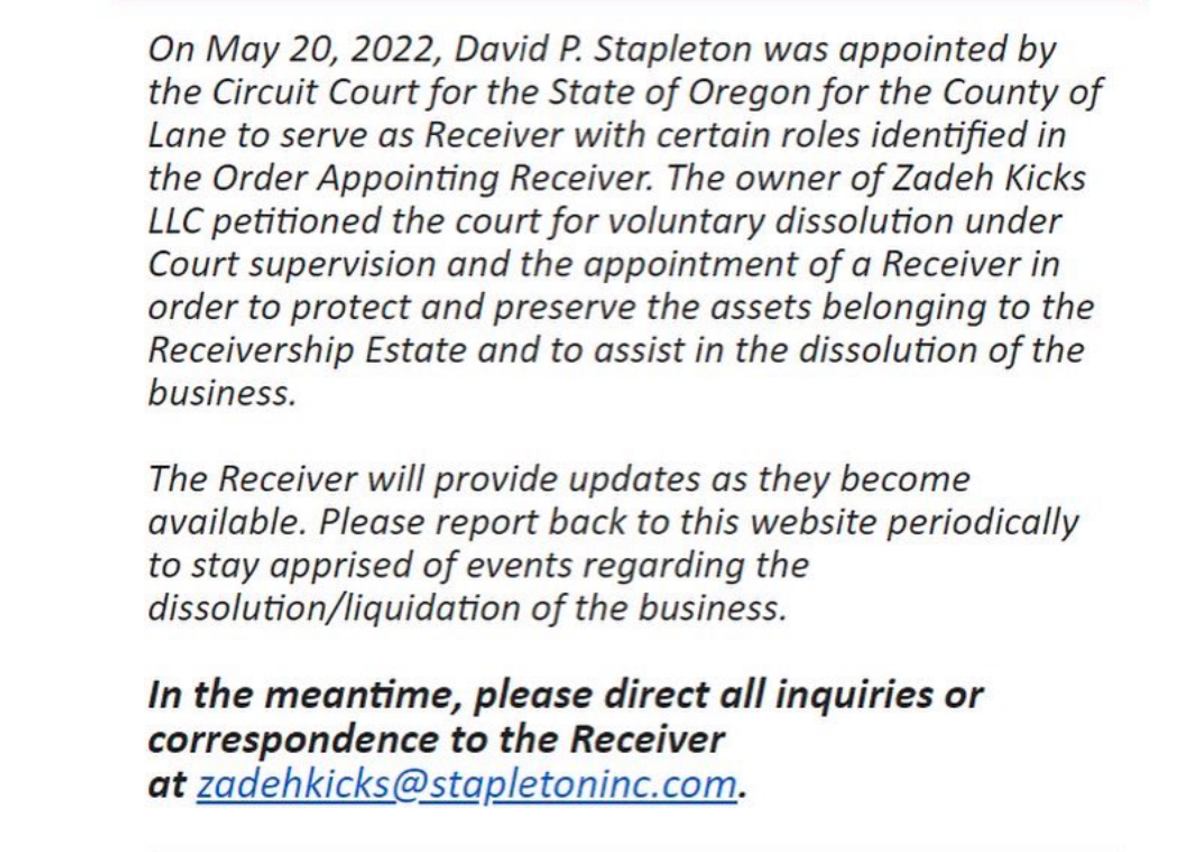 Zadeh Kicks Shuts Down Popular Sneaker Pre-Ordering Service