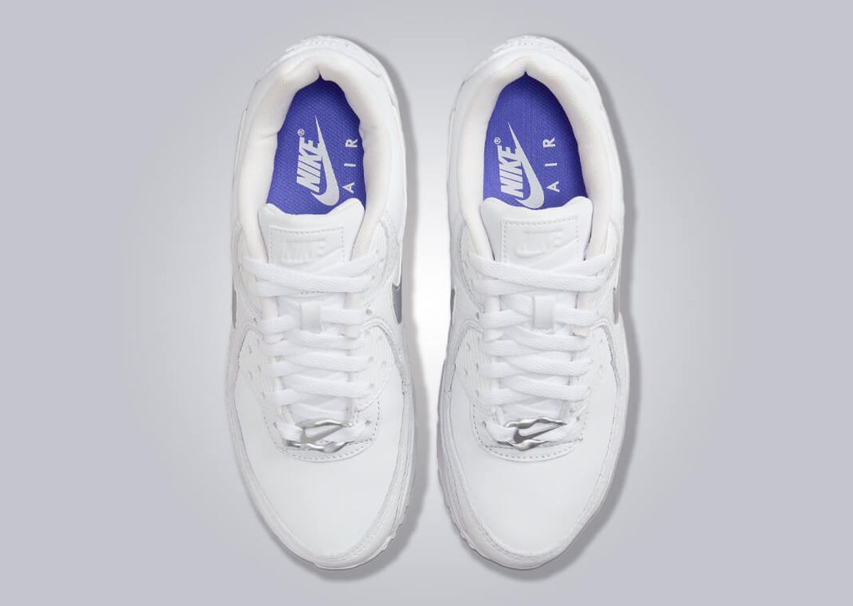 Liquid Metal Accents This All-White Nike Air Max 90