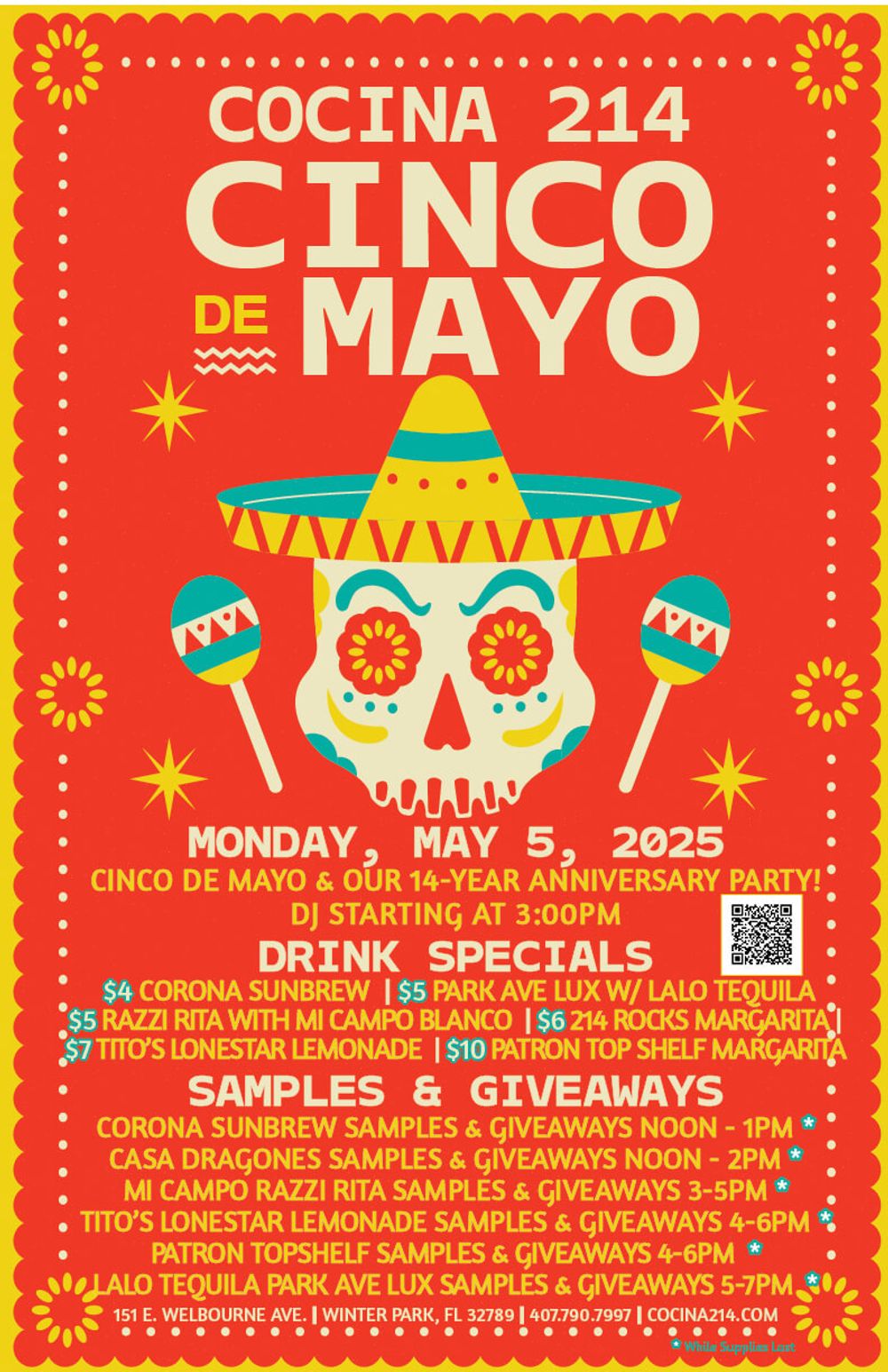 Celebrate Cinco de Mayo and our 14-Year Anniversary at Cocina 214! | Cocina 214