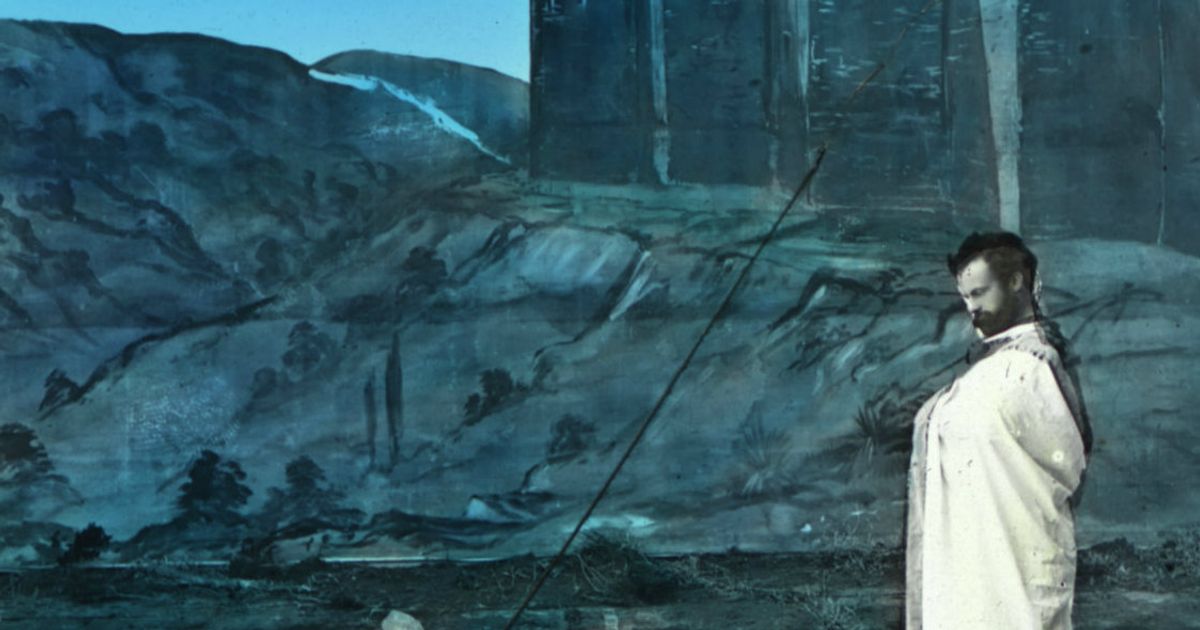Martyr lying dead under a full moon at night | NFSA