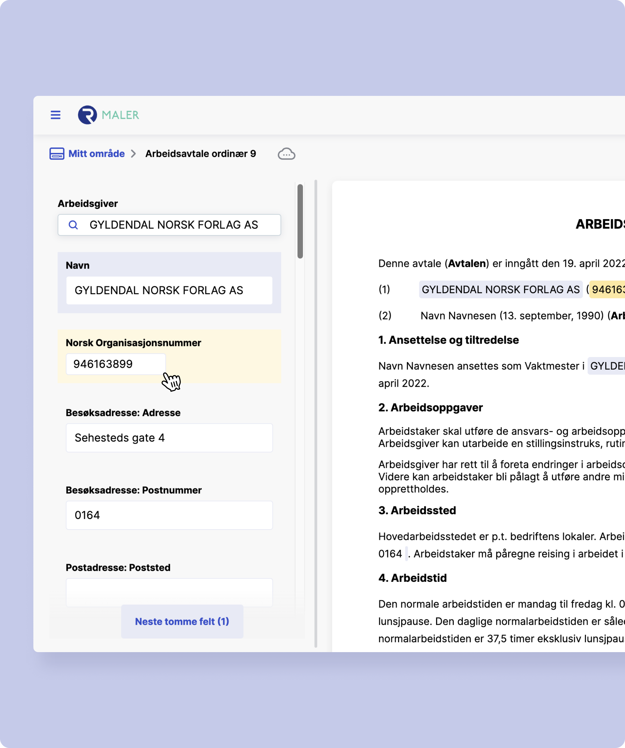 Maler og verktøy - Rettsdata