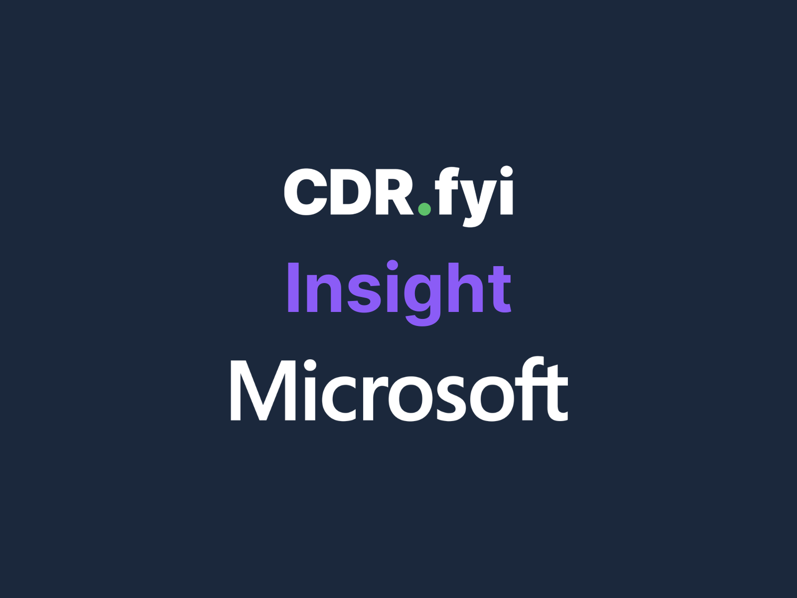 CDR.fyi Insight - Microsoft